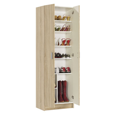 Vita Oak 2 Door Shoe & Boot Cupboard - Modular Kitchen Utility Room ...