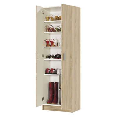 Vita Oak 2 Door Shoe & Boot Cupboard - Modular Kitchen Utility Room ...