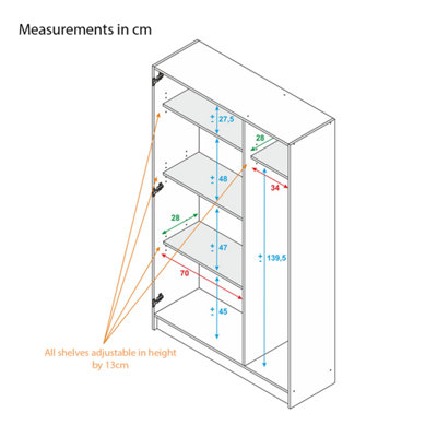 VITA White 3 Door Broom Cupboard - Modular Kitchen & Utility Room ...