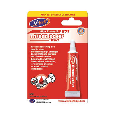 Vital Thread Locker Red High Strength 6ml | DIY at B&Q