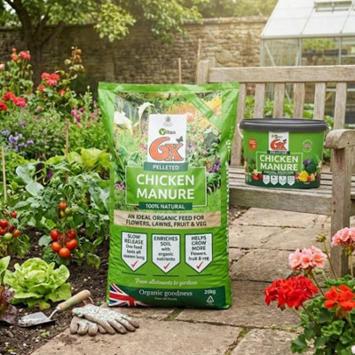 Vitax 6X Natural Pelleted Chicken Fertiliser 20kg Organic Concentrated ...