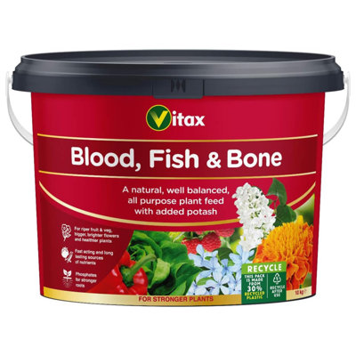 Vitax Blood Fish and Bone 10kg Natural All Purpose Feed for Strong Root ...