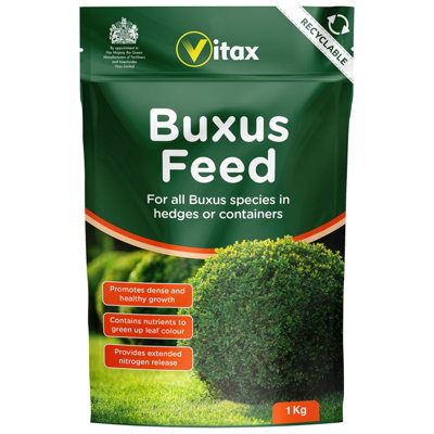 Vitax Buxus Feed 1kg Fertiliser for Box Plants and Evergreen Shrubs ...