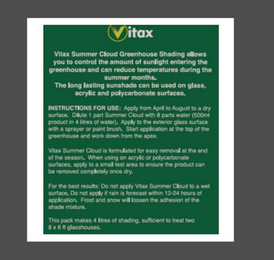 Vitax Greenhouse Shading Paint Summer Cloud 500ml