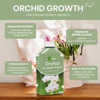 Vitax Orchid Growth Feed 500ml Liquid Fertiliser for Strong Roots ...