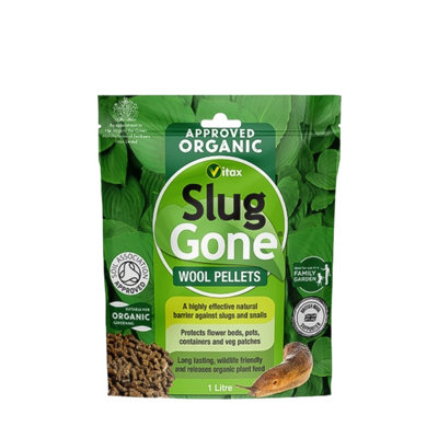 Vitax Slug Gone 1L Natural Wool Pellets for Organic Gardens Protect ...