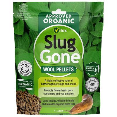 Vitax Slug Gone 1L Natural Wool Pellets Repel Slugs and Snails Safe for ...