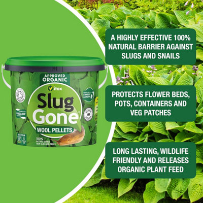 Vitax Slug Gone 5L Natural Wool Barrier for Slug and Snail Control in ...