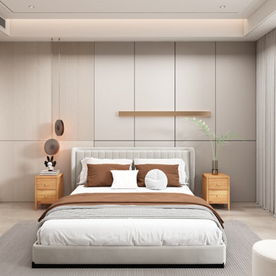 Vito 2 Drawer Waxed Bedside Table | DIY at B&Q