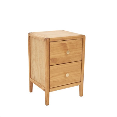 Vito 2 Drawer Waxed Bedside Table | DIY at B&Q