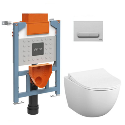 Vitra 82cm support frame + Vitra rimless toilet + Softclose seat + Matt ...