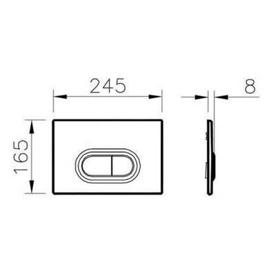 VitrA Loop O Flush Plate Chrome Plated Dual Flush for VitrA WC Frames - Chrome