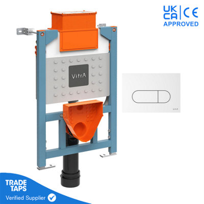VitrA Reduced Height Cistern Frame with Loop Round Flush Plate - Glossy ...