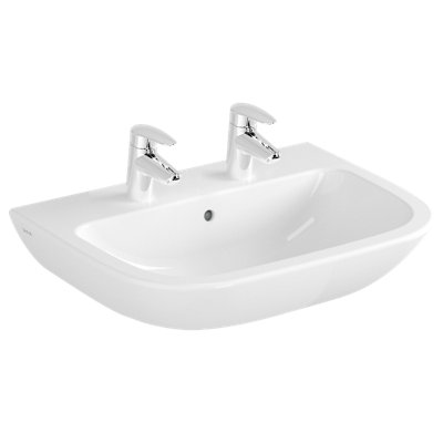 Vitra S20 600mm basin 2 tap hole and full pedestal
