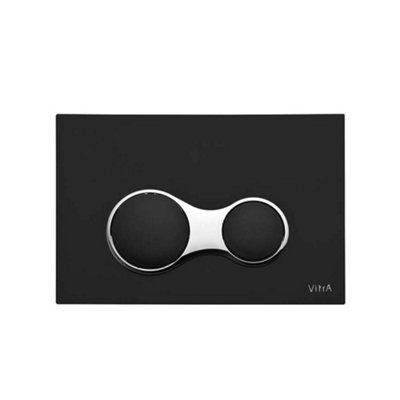 VITRA SIRIUS MECHANICAL ROUND DUAL FLUSH CONTROL PANEL 244MM MATTE BLACK