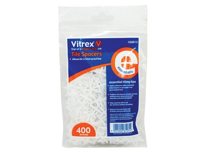 Vitrex 3mm Essential Tile Spacers - Pack of 400 for Perfect Tiling Finish