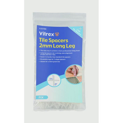 Vitrex Long Leg Tile Spacer (Pack of 1500) White (One Size) | DIY at B&Q