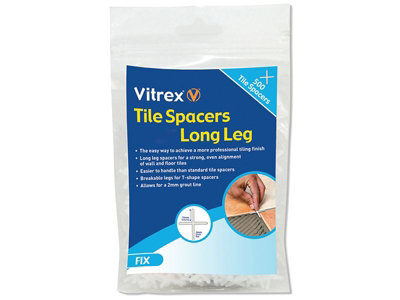 Vitrex Long Leg Tile Spacers 4mm - 500 Pack for Perfect Grout Lines
