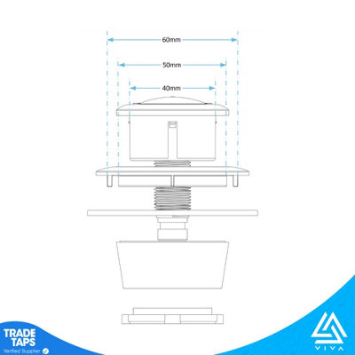 VIVA Brushed Nickel Toilet Push Button Dual Flush Cistern Universal ...
