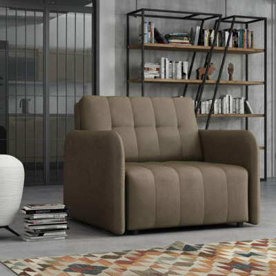 VIVA GRAND I Upholstered Sofa Bed with Wavy Spring Wooden Legs Wooden ...