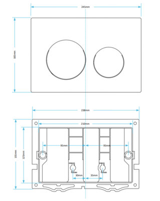 Viva Skylo Ultra16 Brushed Copper Dual Flush Plate