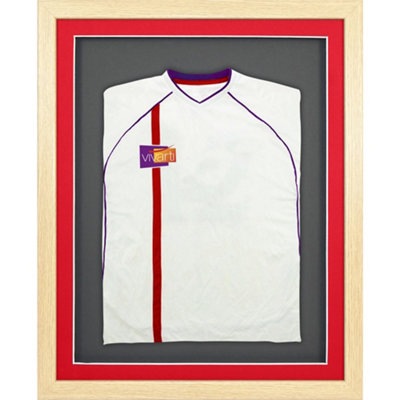 Vivarti DIY 3D Mounted Sports Shirt Display Oak Frame with Colour ...