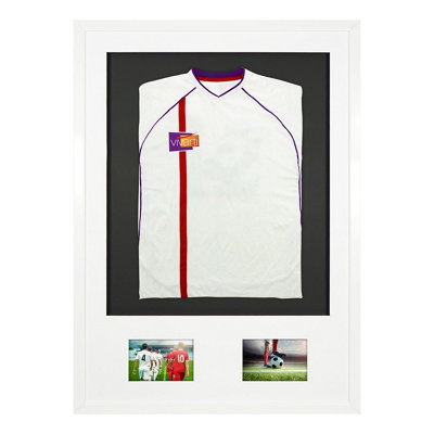 Vivarti DIY Sports Shirt Display 3D + Double Aperture Gloss White Frame ...
