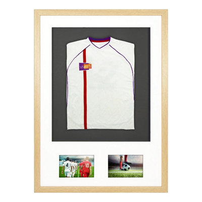 Vivarti DIY Sports Shirt Display 3D + Double Aperture Oak Frame 50 x ...