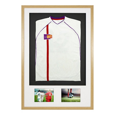 Vivarti DIY Sports Shirt Display 3D + Double Aperture Oak Frame 61 x 91 ...