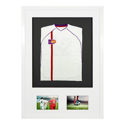 Vivarti DIY Sports Shirt Display 3D + Double Aperture White Frame 50 x ...
