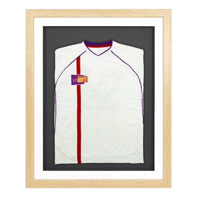 Vivarti DIY Sports Shirt Display 3D Oak Frame 40 x 50cm White Mount ...