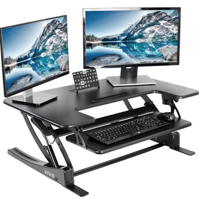 Vivo 91 cm Height Adjustable Stand Up Desk Converter, V Series, Quick ...