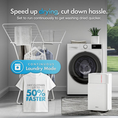 VonHaus 12L/Day Dehumidifier, 24 Hr Timer, Continuous Drainage, for ...