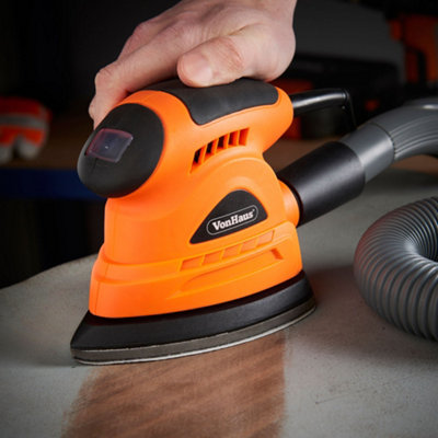 VonHaus 130W Palm Compact Detail Sander with Dust Extraction Port Compact Ergonomic Design for Hand Multi