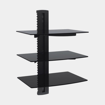 VonHaus 3-Tier Floating Shelf, Wall Mounted AV Entertainment Shelves ...