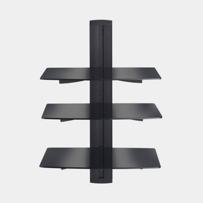 VonHaus 3-Tier Floating Shelf, Wall Mounted AV Entertainment Shelves ...