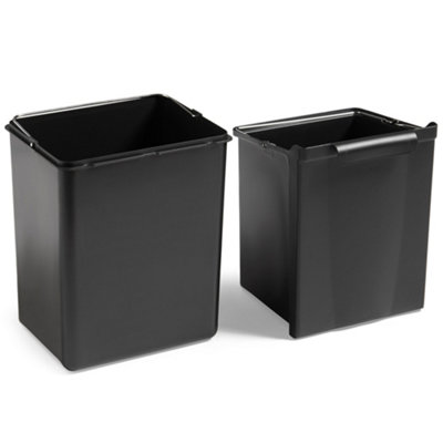 VonHaus 34L Waste & Recycling Kitchen Bin, Vertical Stainless Steel 2 ...