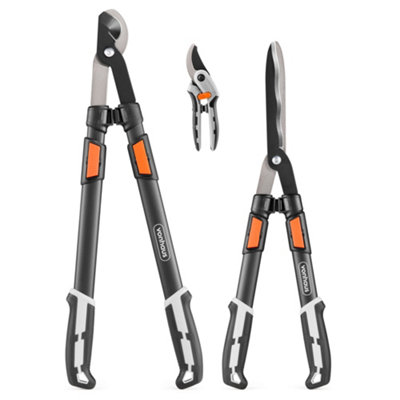 VonHaus 3Pc Garden Shears Set - Pruning Set, Tree Lopper, Secateurs ...