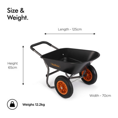 VonHaus 78L Wheelbarrow Garden Cart, Heavy Duty Multi Use for Tools ...
