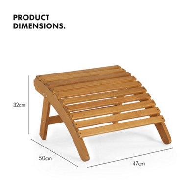 Buy VonHaus Adirondack Foot Stool, Acacia Hardwood Garden Footstool ...