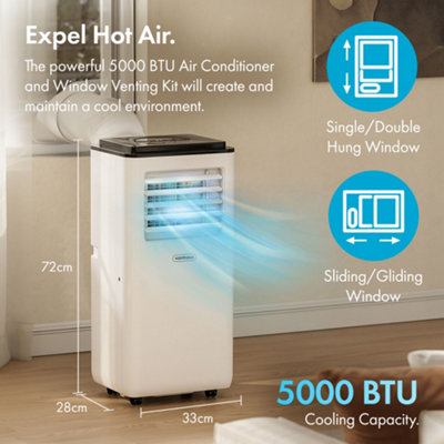 VonHaus Air Conditioner 5000 BTU, Portable Air Conditioning Unit with ...