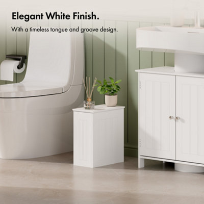 VonHaus Bathroom Storage Box, White Bathroom Box w/ Lid, Toilet Roll ...