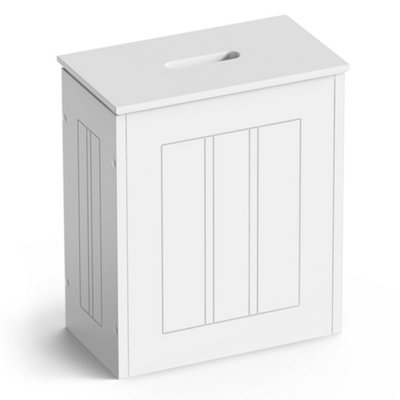 VonHaus Bathroom Storage Box, White Bathroom Box w/ Lid, Toilet Roll ...