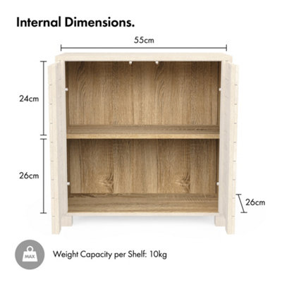 VonHaus Bathroom Storage Cabinet, Oak Wood Effect Floor Cabinet with ...