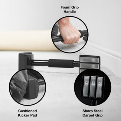 VonHaus Carpet Stretcher, Carpet Fitting Kit with Cutter & Steel Bolster