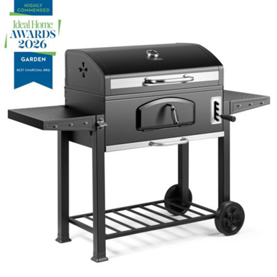 VonHaus Charcoal BBQ, American Style XXL Portable Barbecue, 2 in 1 ...