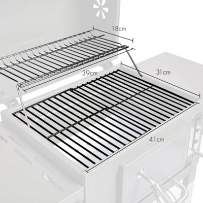 VonHaus Charcoal BBQ, Barbecue with Warming Rack, Temp Gauger, Storage ...