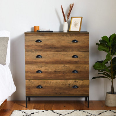 Industrial bedroom drawers store