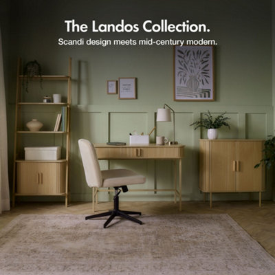 VonHaus Computer Desk for Home Office, Tambour PC Desk with Sliding ...