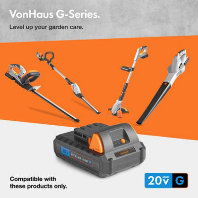 VonHaus Cordless Grass Trimmer Electric Lawn Trimmer Edger for Flower Beds Lawns 20V Battery Extendable